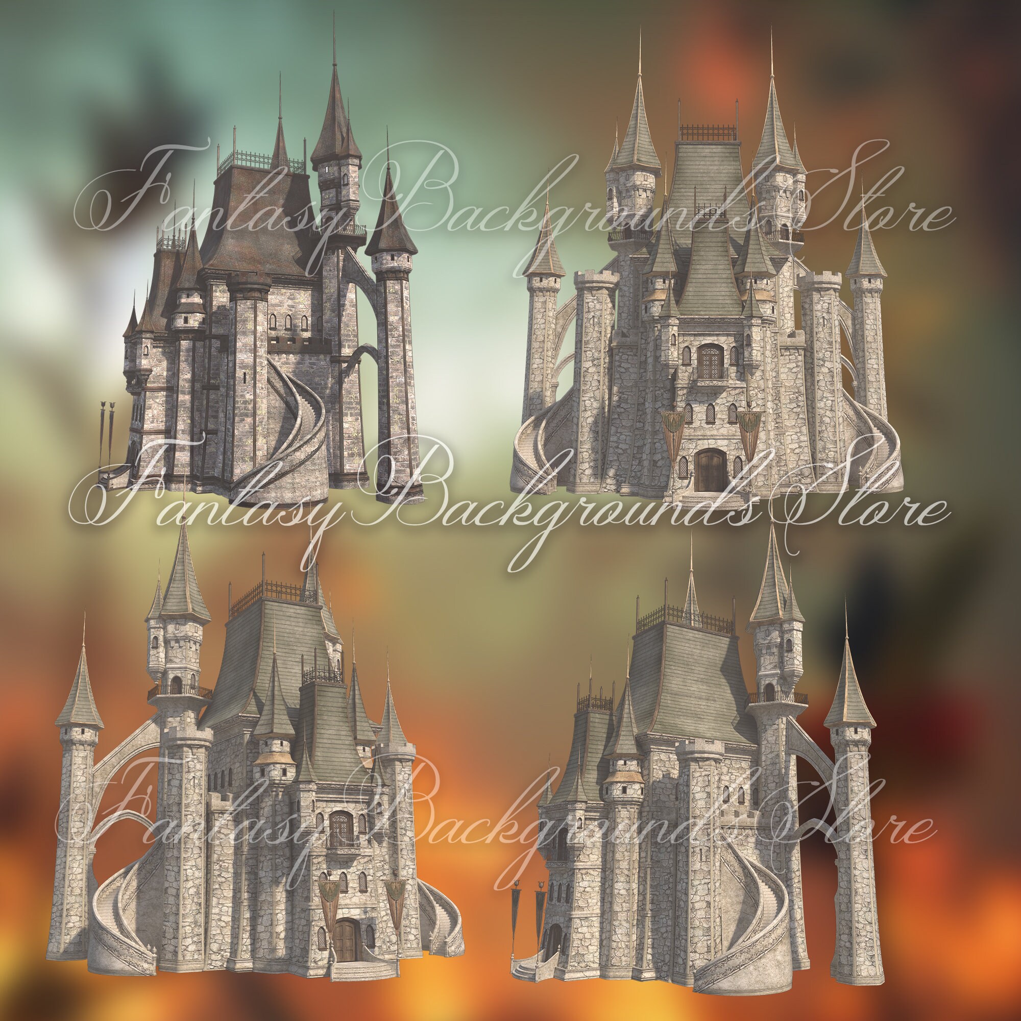 Castle Overlays , Fantasy Castle PNG , Overlays - Etsy
