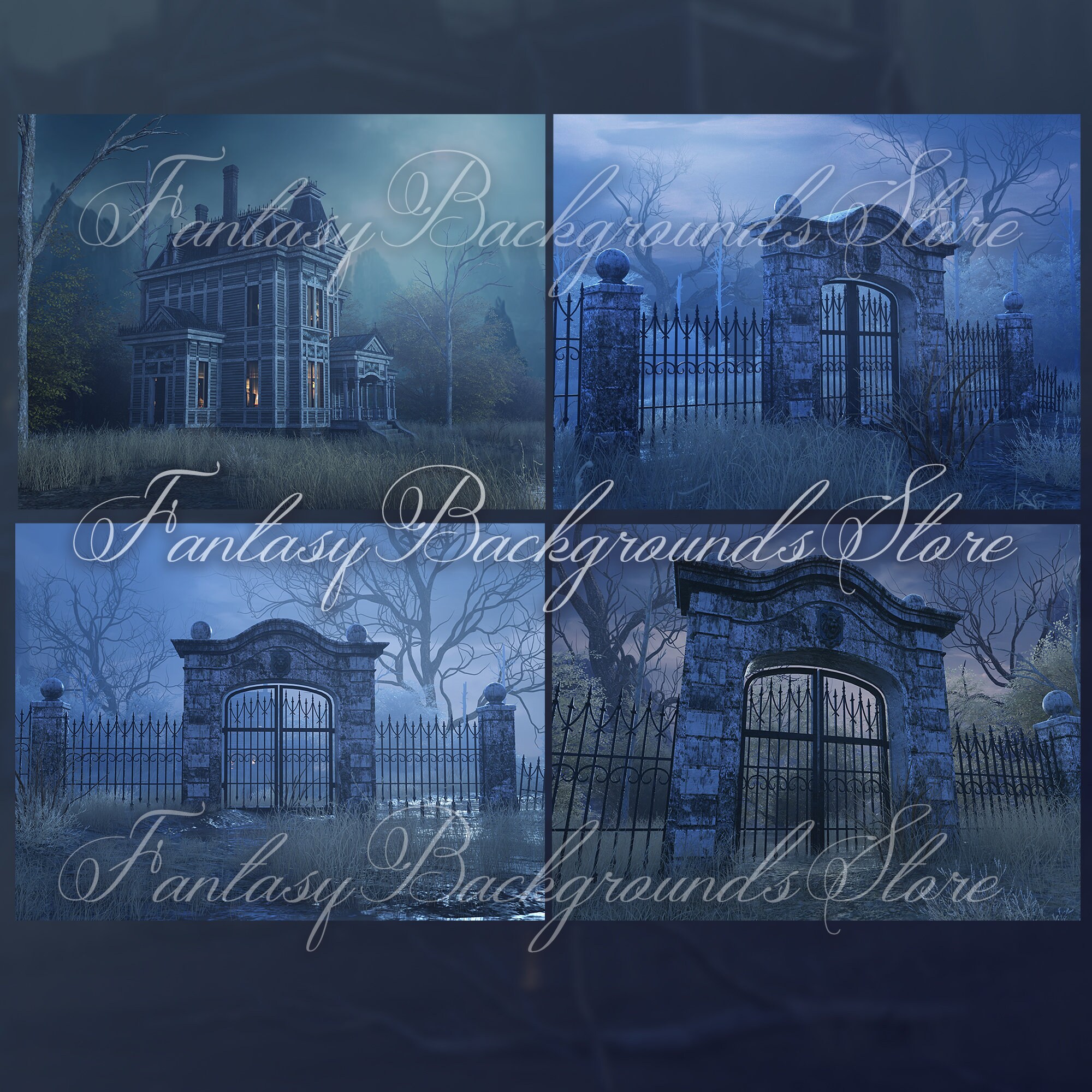 Old Mansion Backgrounds , Digital Backdrop, Mansion Backdrop, Old House ...