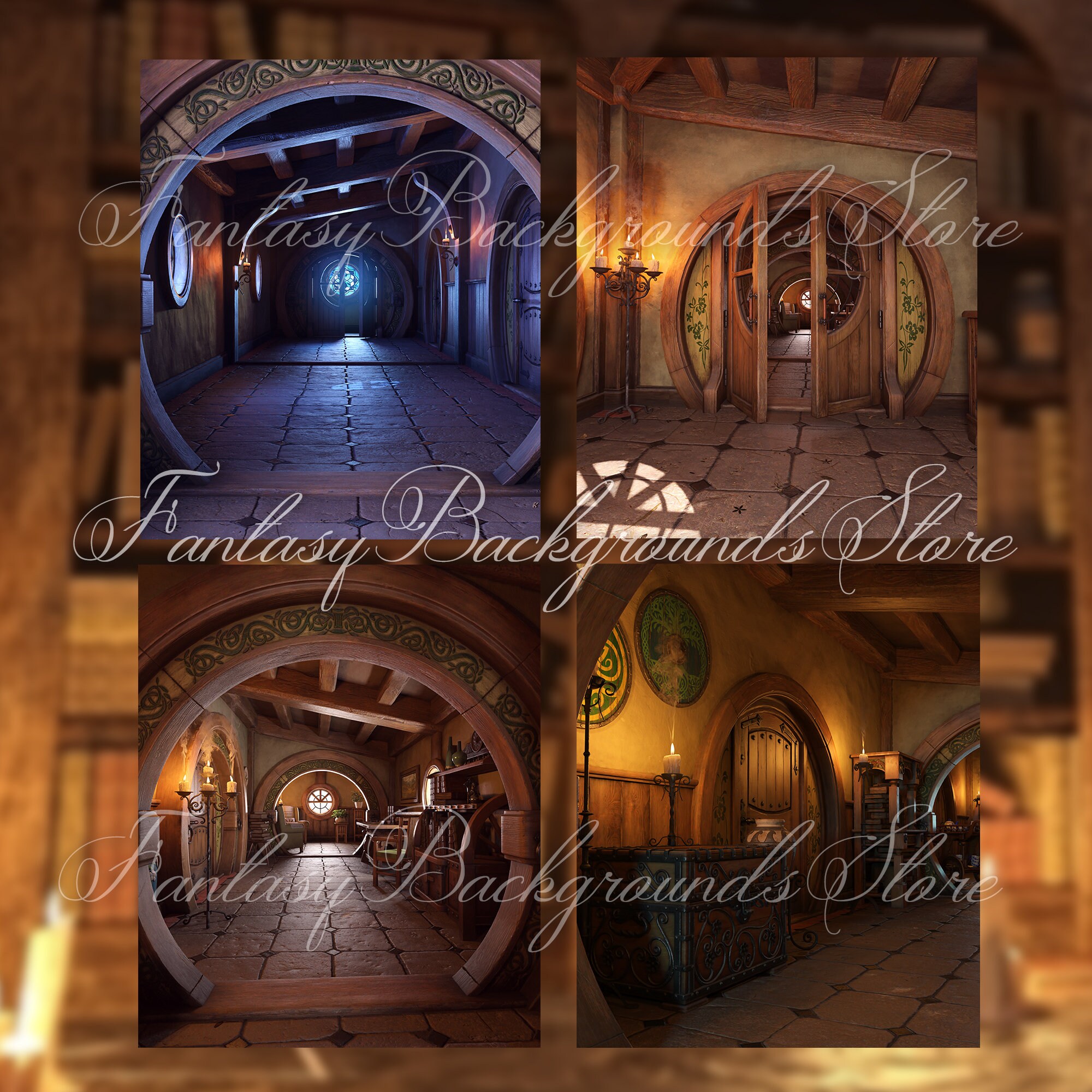 Medieval Digital Backgrounds , Hobbit House , Fantasy Backdrop ...