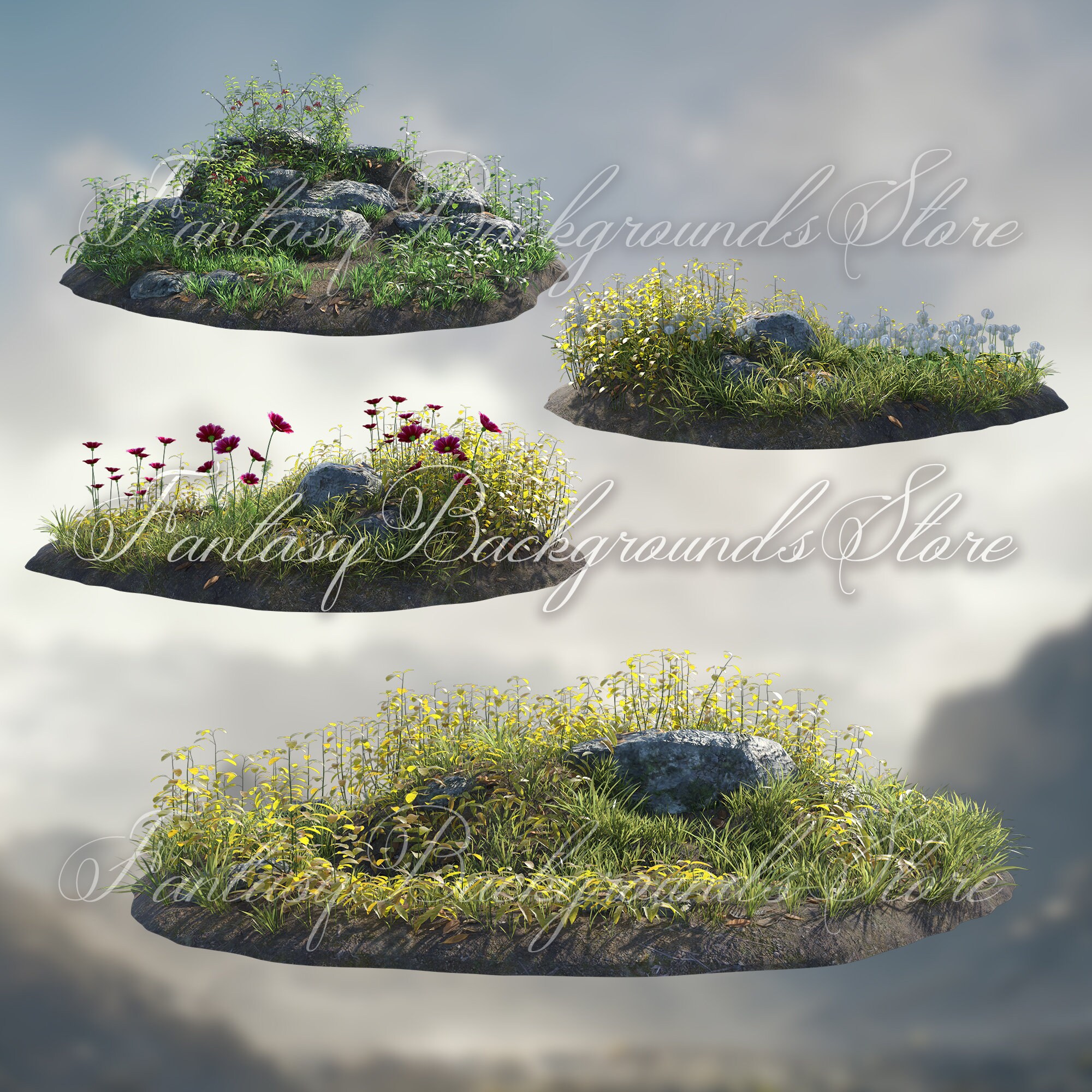 Patches With Flowers Overlays, Grass Overlays , Flowers Overlays , PNG ...