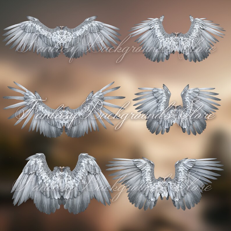 Digital Angel Wings , Digital Wings , Digital Overlays , Angel White ...