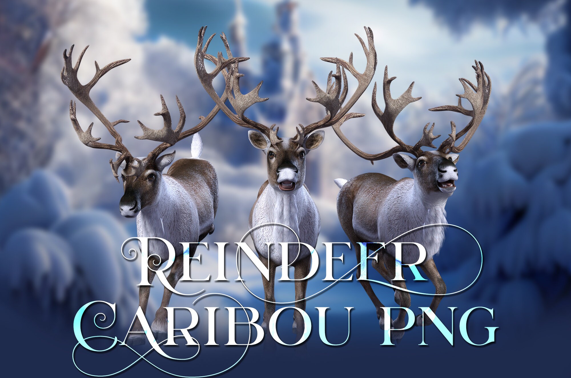 Reindeer Overlays, Reindeer Png , Christmas Overlay - Etsy