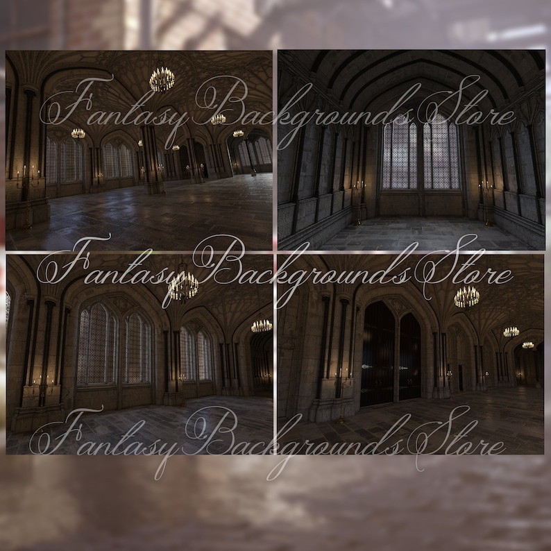 Castle Hall Digital Backdrops PNG File , Castle Backgrounds , Princess ...