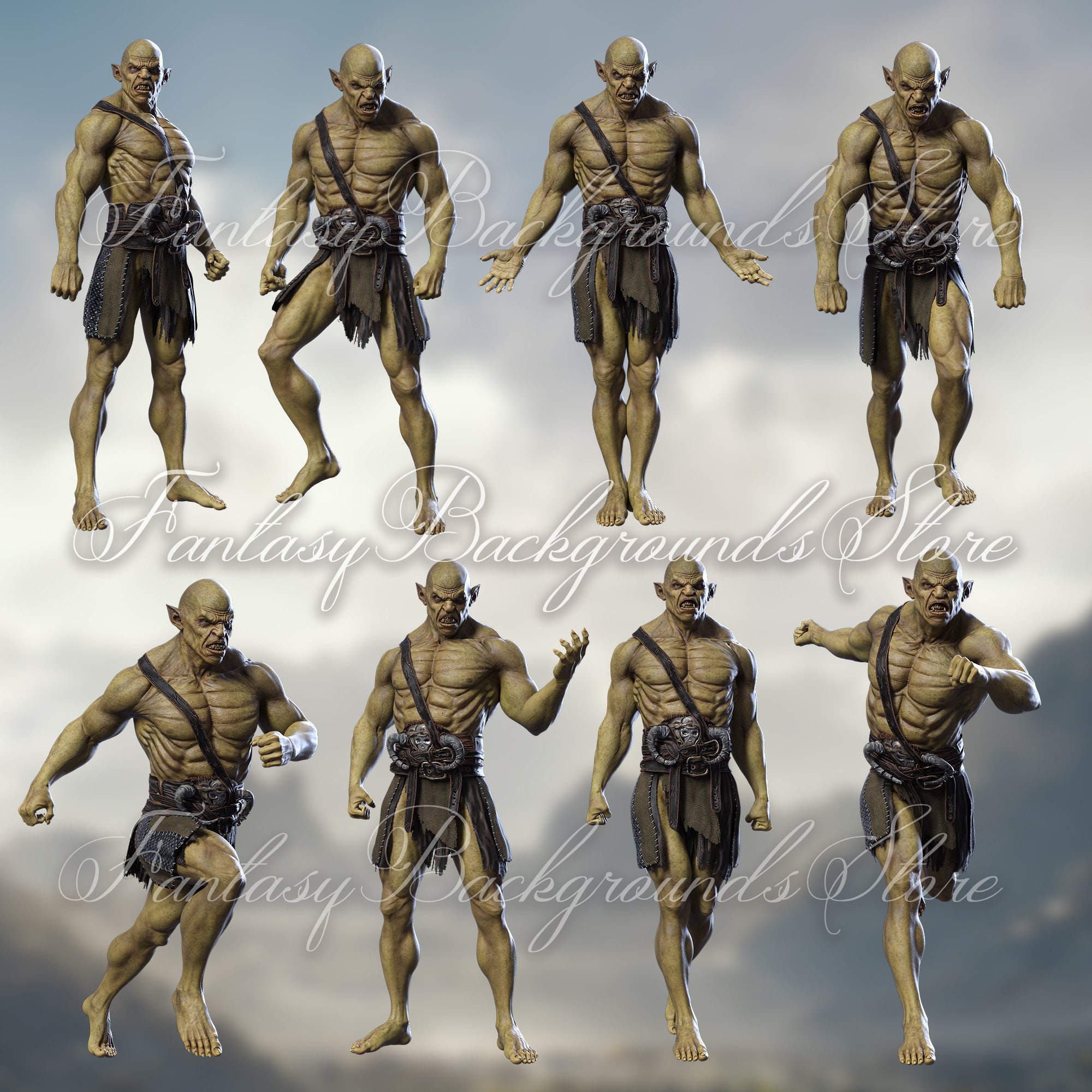 Orc Overlays , Fantasy Orc , Digital Orc , Png File , Fantasy Monster ...