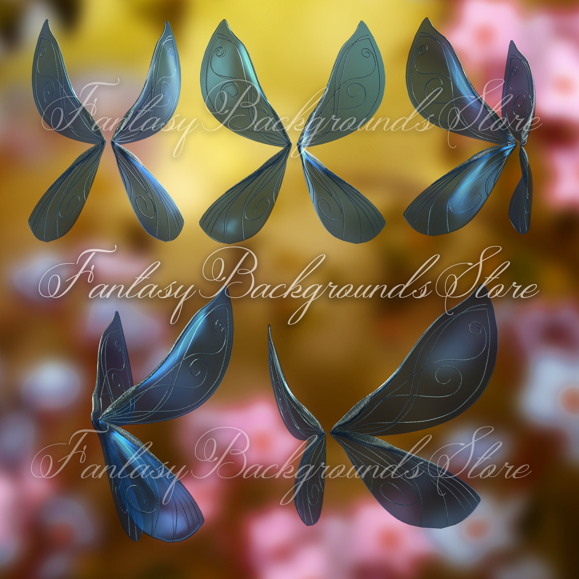 Fantasy Pixie Wings , Digital Wings , Digital Overlays , Fairy Wings ...
