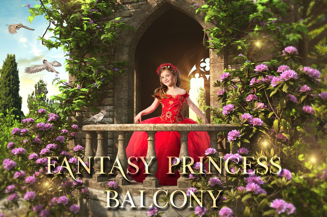 Digital Princess Garden Background With Overlay, Princess Backdrop ...