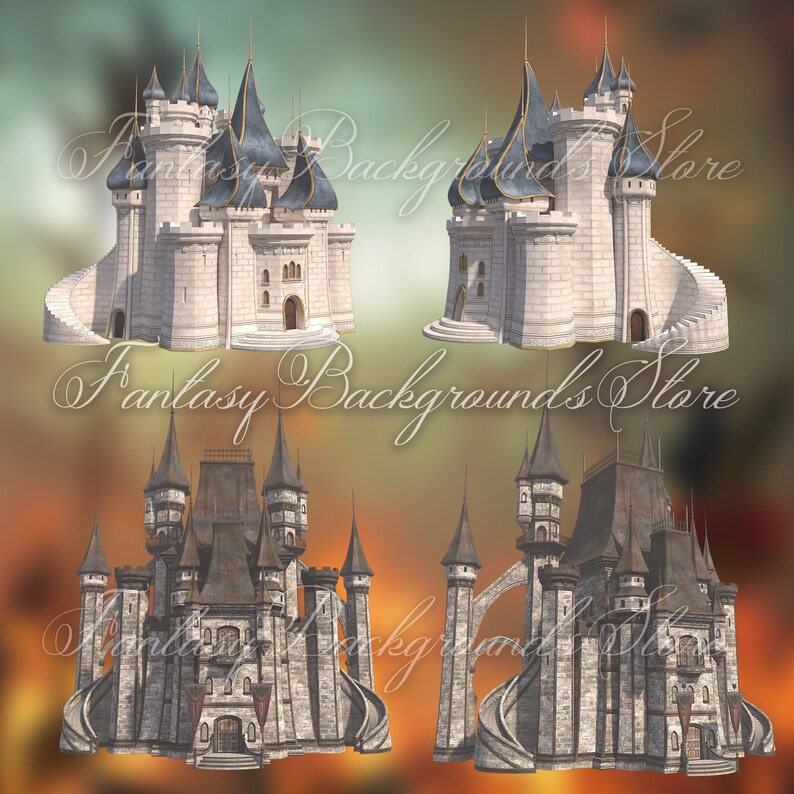 Castle Overlays , Fantasy Castle PNG , Overlays - Etsy