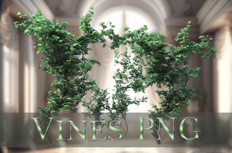 Digital Green Vines, Vines Fantasy Plants , Decoration , Clipart ...