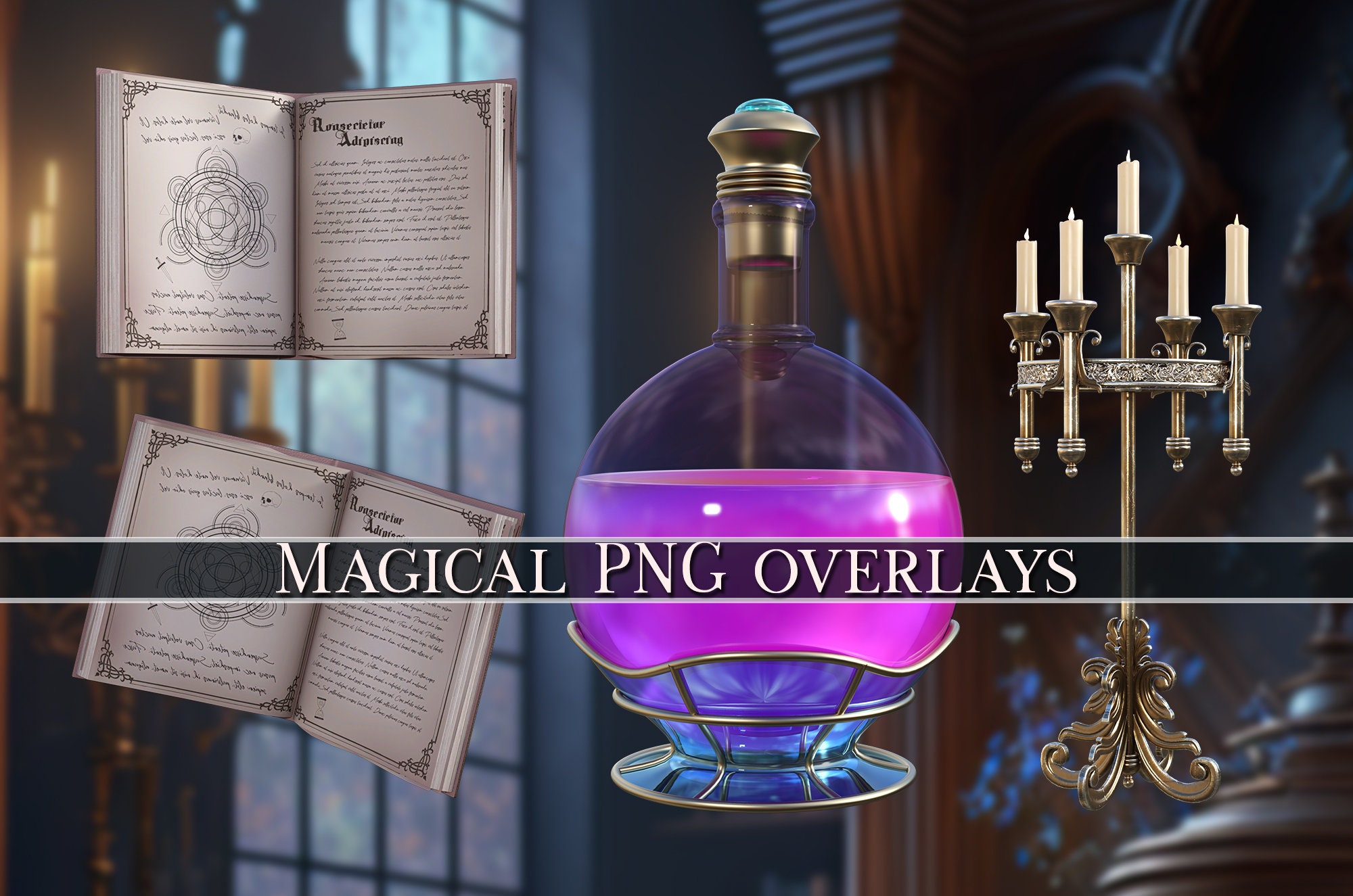 Wizard Potions , Wizard Books Overlays , Fantasy Books , Magical ...