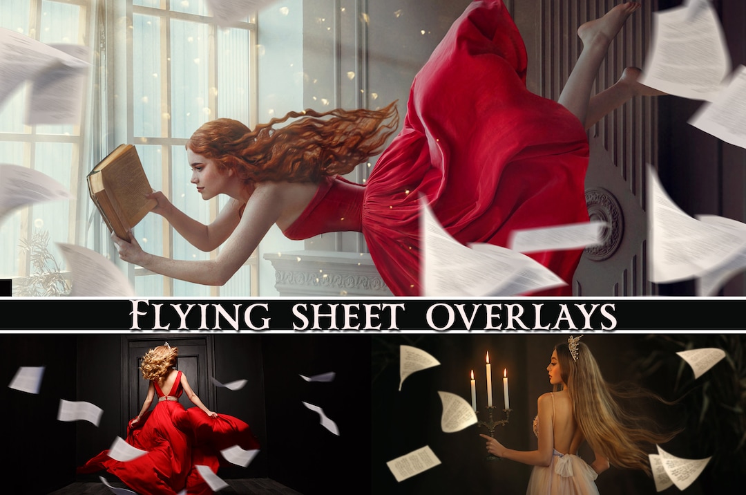 27 Flying Sheet Paper Overlays,magic Books, Photoshop Overlay, Fantasy ...