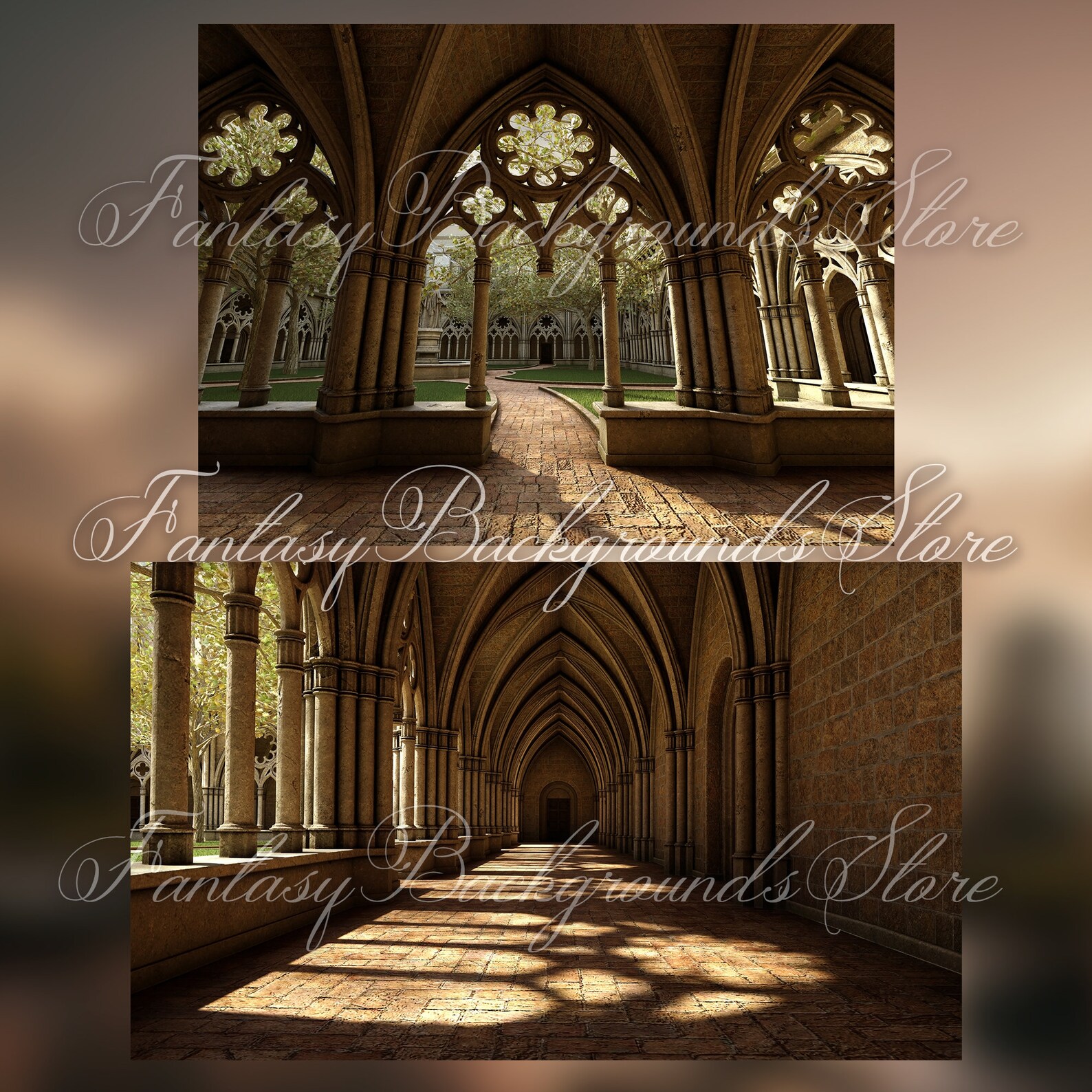 Courtyard Hallway Backgrounds , Digital Backdrop, Hallway Backdrop ...