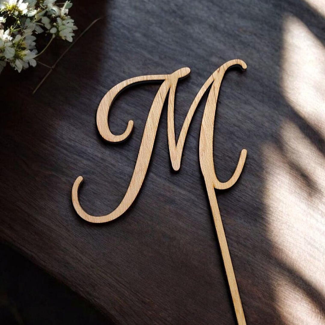 Personalized M Cake Topper Cake Topper for Wedding Initial M Cake ...