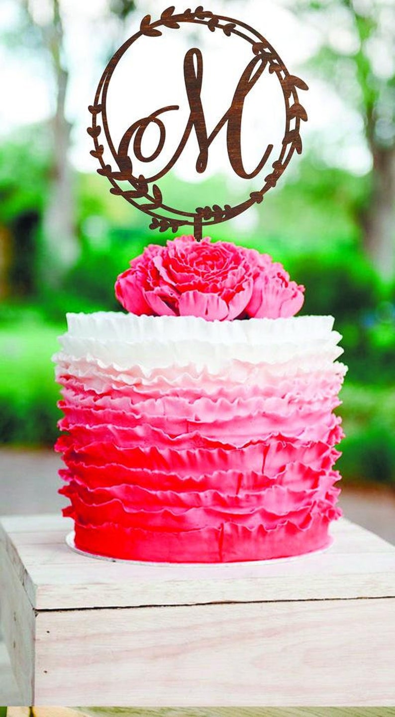 M Cake Topper Wood Initial Cake Topper M Cake Topper Letter M - Etsy