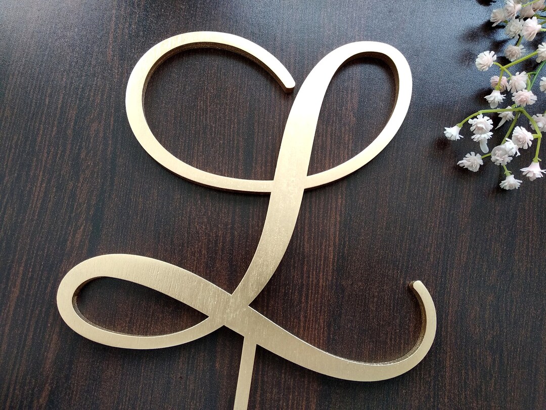 Custom Initial Wedding Cake Toppers Letter L Cake Toppers Wedding ...