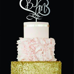 Wedding Cake Topper With Date Cake Topper M Topper B Wood - Etsy