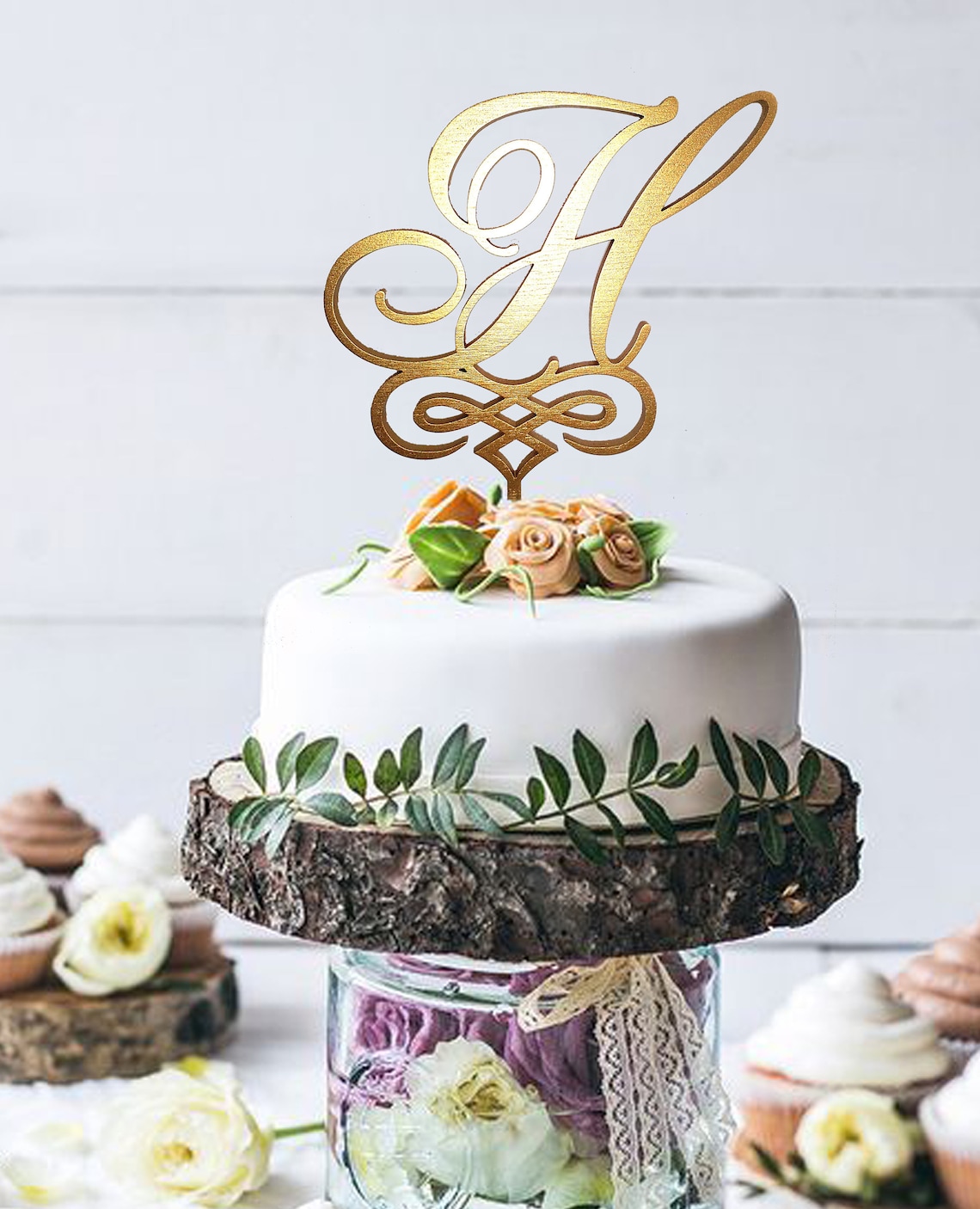 Letter H Cake Topper H Wedding Cake Topper Initial Cake Topper - Etsy