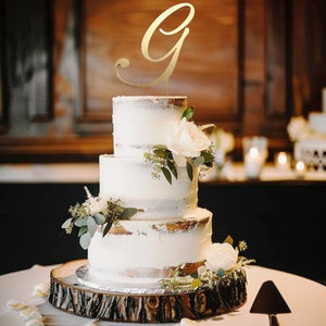 Personalized Wedding Cake Topper G Rustic Monogram G Cake Topper Custom ...