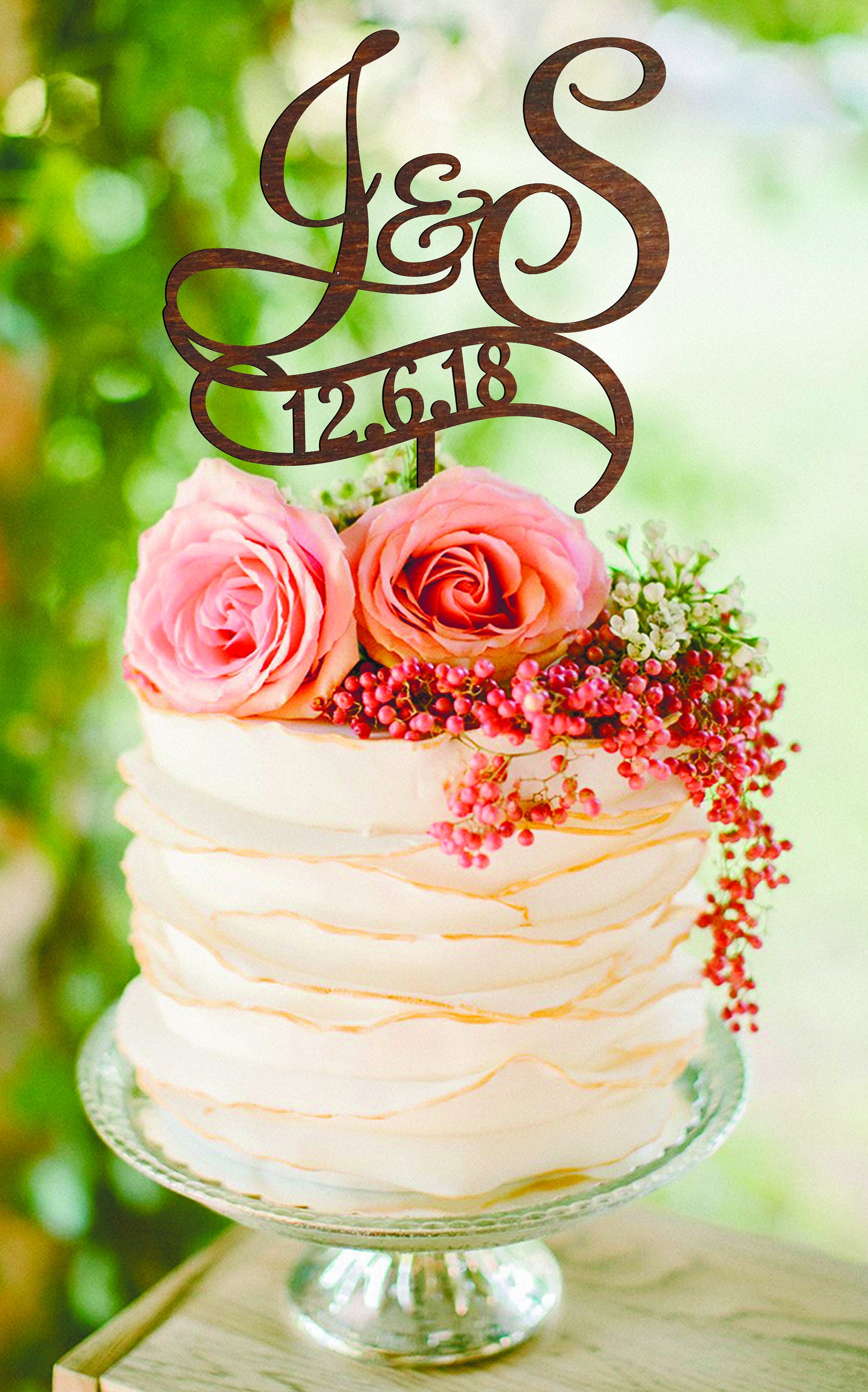 K Cake Topper S Cake Topper Gold Two Letters With Date Cake | Etsy