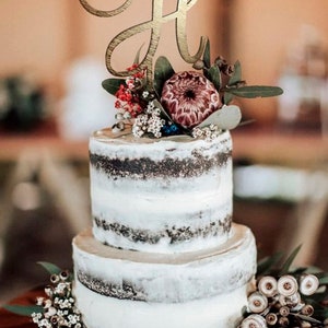Initial Cake Topper for Wedding Custom Gold Cake Topper for Wedding ...
