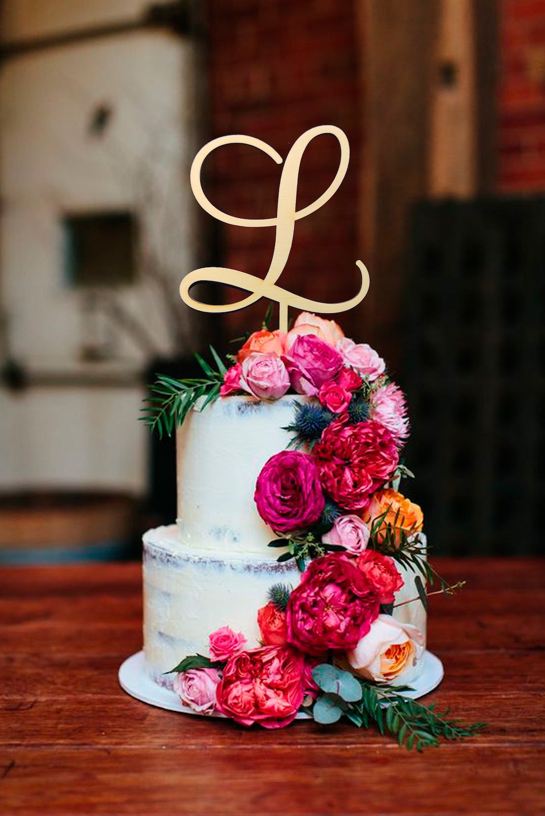 Personalized Wedding Cake Topper L Cake Toppers Wedding Gold Monogram ...