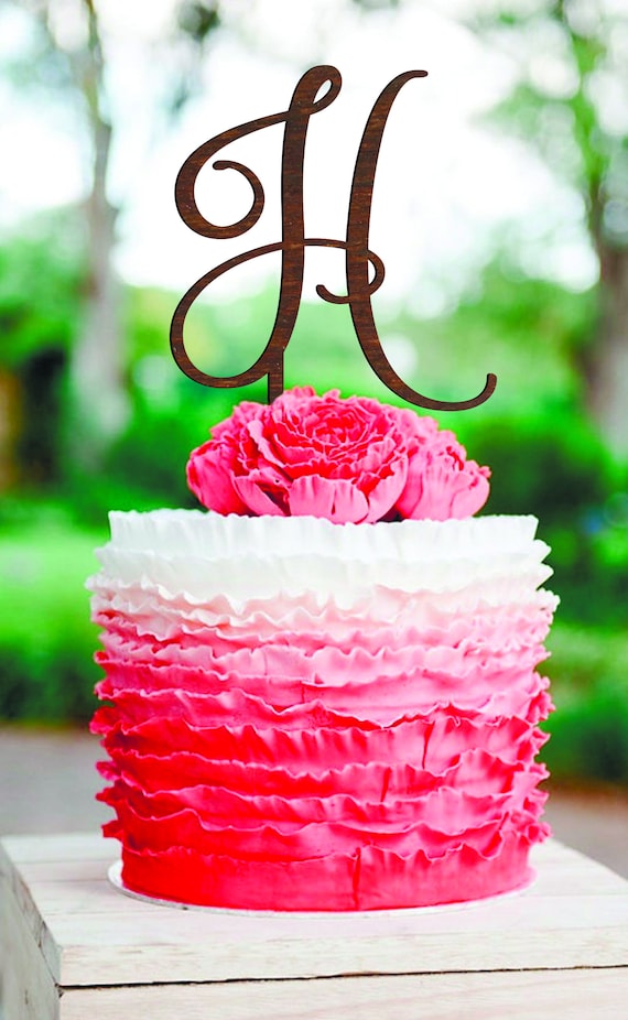 Party Décor Paper & Party Supplies initial cake topper cake topper ...