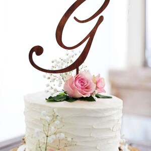 Personalized Wedding Cake Topper G Rustic Monogram G Cake Topper Custom ...