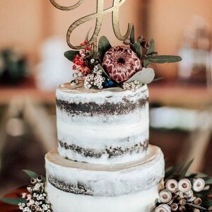 Personalized Wedding Cake Topper L Cake Toppers Wedding Gold Monogram ...