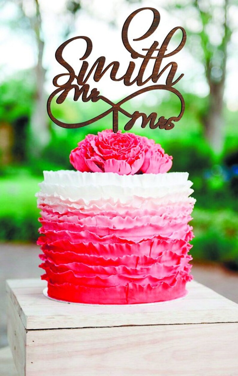 Wedding Cake Topper Silver Infinity Cake Topper Mr and Mrs - Etsy