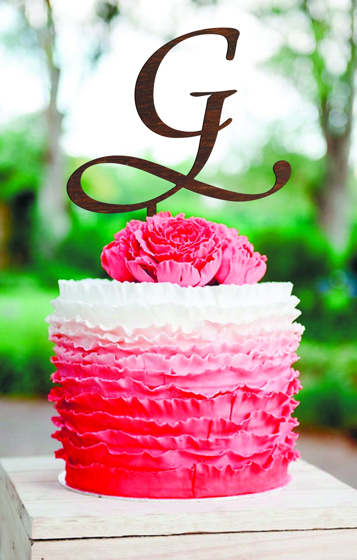 Letter G Cake Topper Gold Monogram Wedding Cake Topper Initial - Etsy