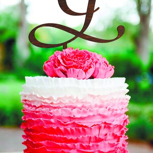 Letter G Cake Topper Gold Monogram Wedding Cake Topper G Initial G Cake ...