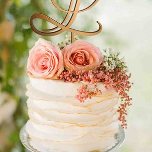 Letter L Cake Topper Silver Gold Monogram Wedding Cake Topper - Etsy