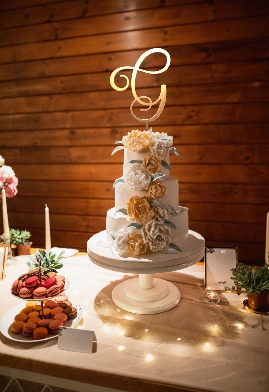 Custom Monogram Wedding Cake Topper G Initial Wedding Cake Topper ...