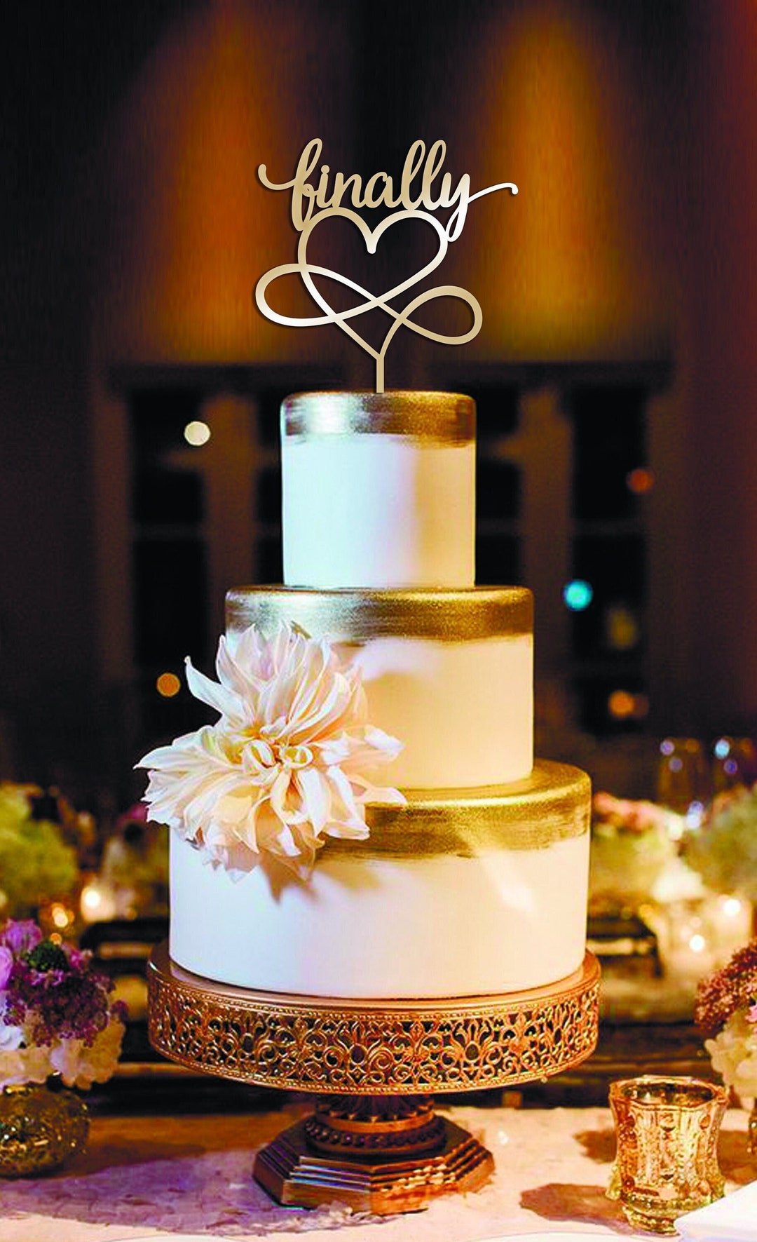 Infinity Wedding Cake Topper Finally Cake Topper Rustic Infinity Cake ...