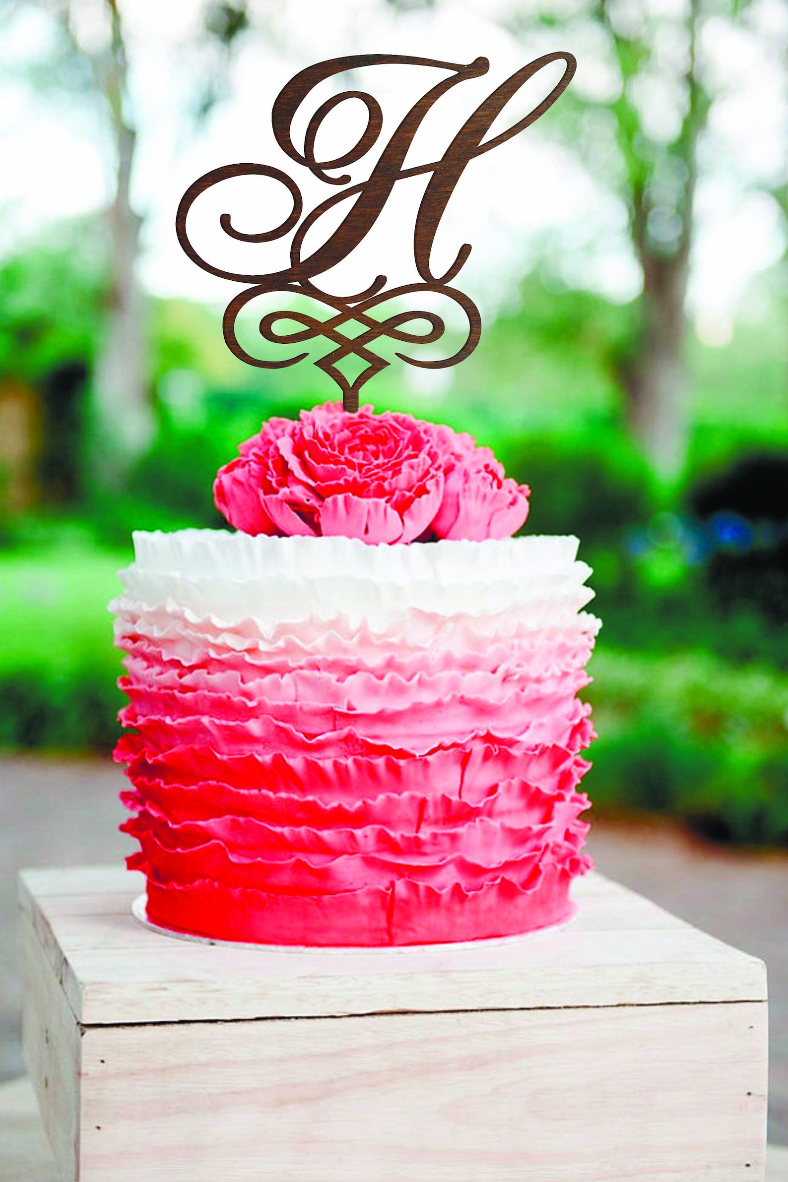 Letter H Cake Topper H Wedding Cake Topper Initial Cake Topper - Etsy