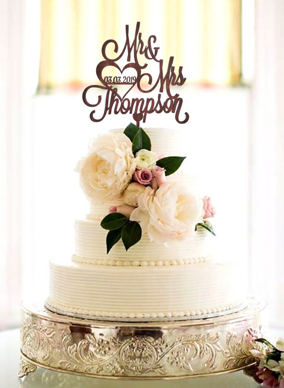 Personalized Cake Toppers Wedding Last Name Personalized Cake Topper ...
