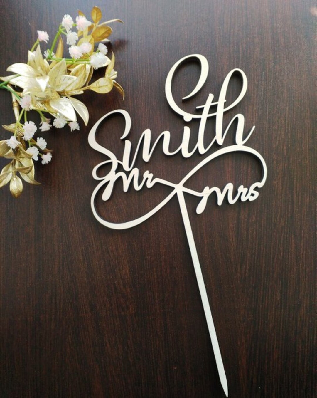 Wedding Cake Topper Silver Infinity Cake Topper Mr and Mrs - Etsy