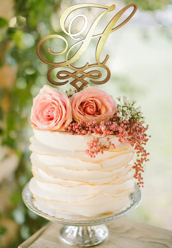Monogram Wedding Cake Toppers H
