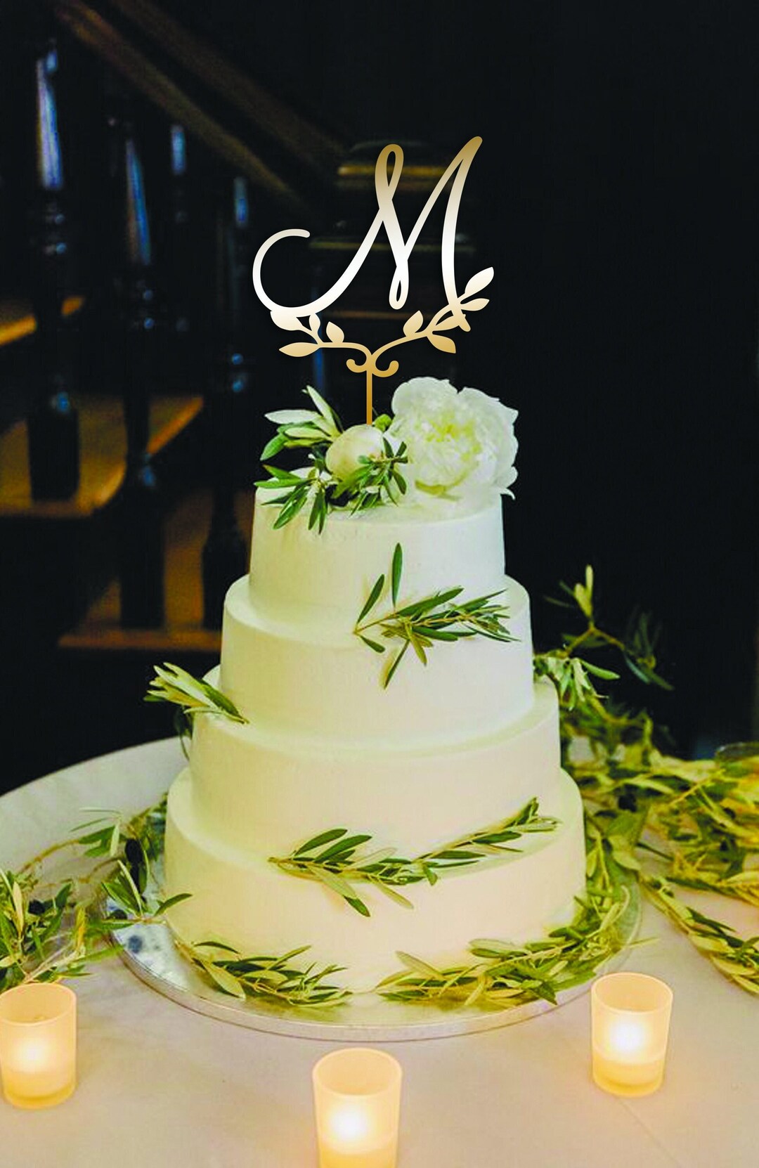 Cake Topper M Wood Monogram Wedding Cake Topper M Personalized - Etsy