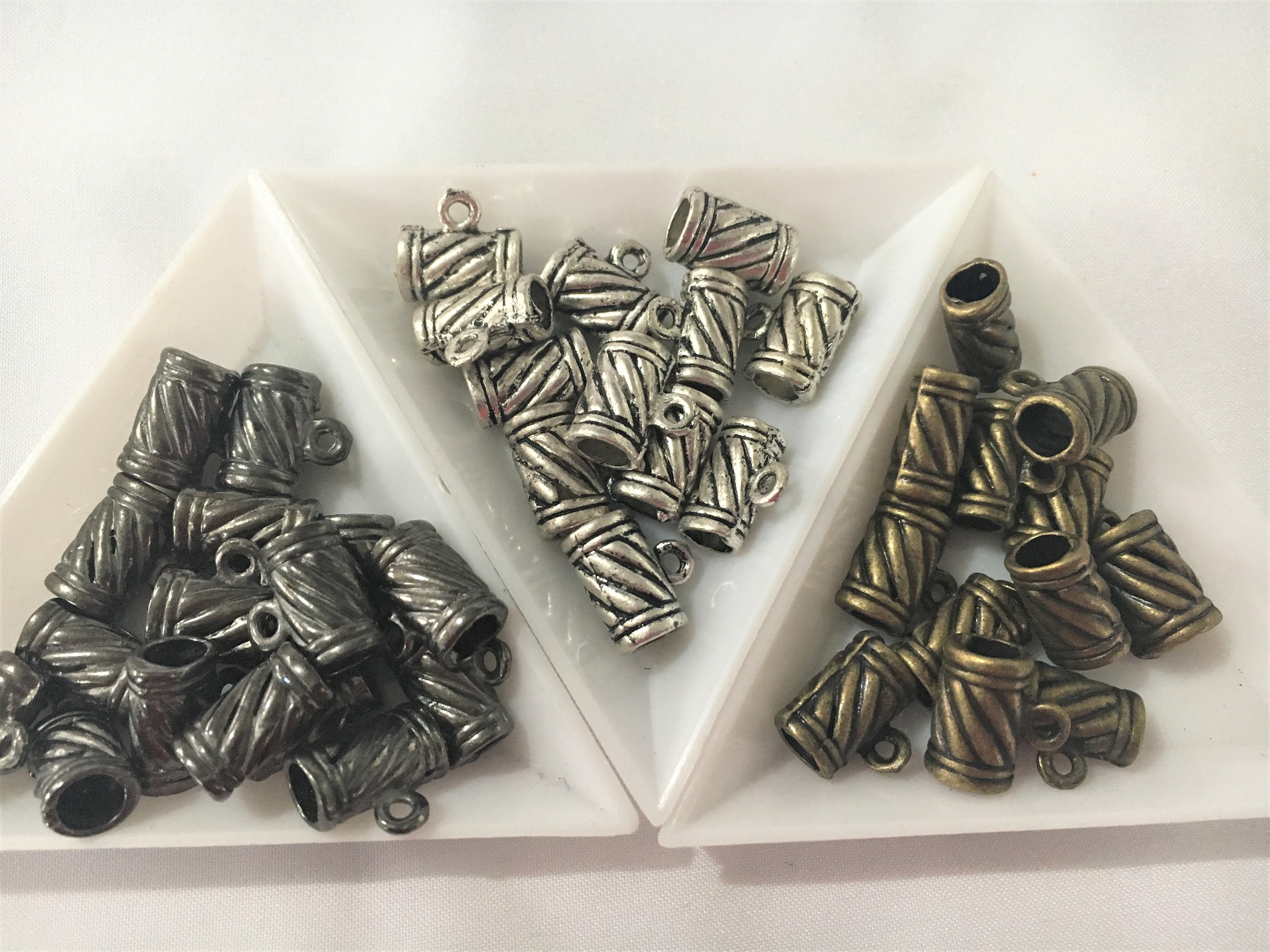 Metal Tube Bail, Swirl Pattern Bail, Necklace Joiner, Bead Joiner ...