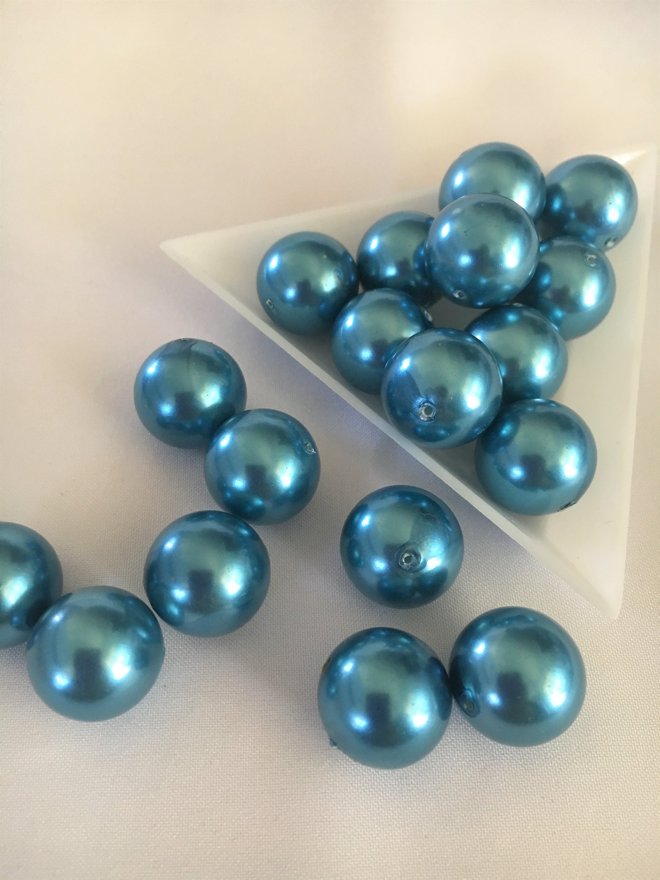 Glass Pearls, 14mm, Various Colours, Bulk Bead Pack, Craft Beads ...