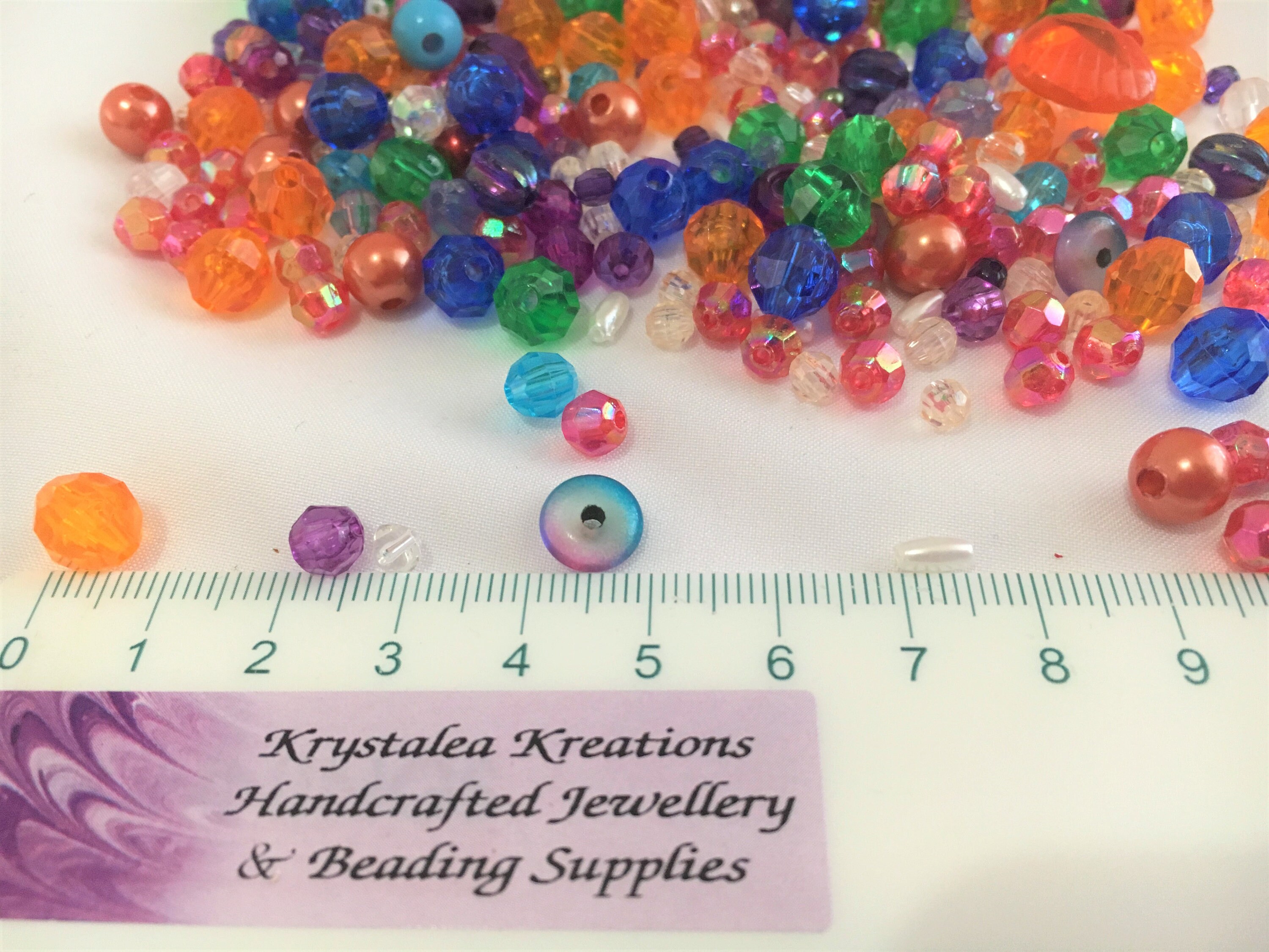 Acrylic Bead Mix - 50g Pack, Mixed Bead, Size, Shape and Colour - Etsy