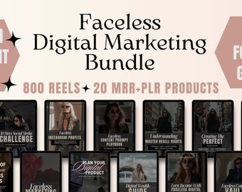 Faceless Digital Marketing Guide Bundle With Master Resell Rights Digital Marketing PLR Done for ...