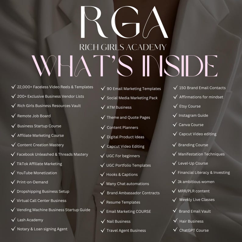 Rich Girls Academy MRR Course: Digital Marketing for Women (digital Download) - Etsy