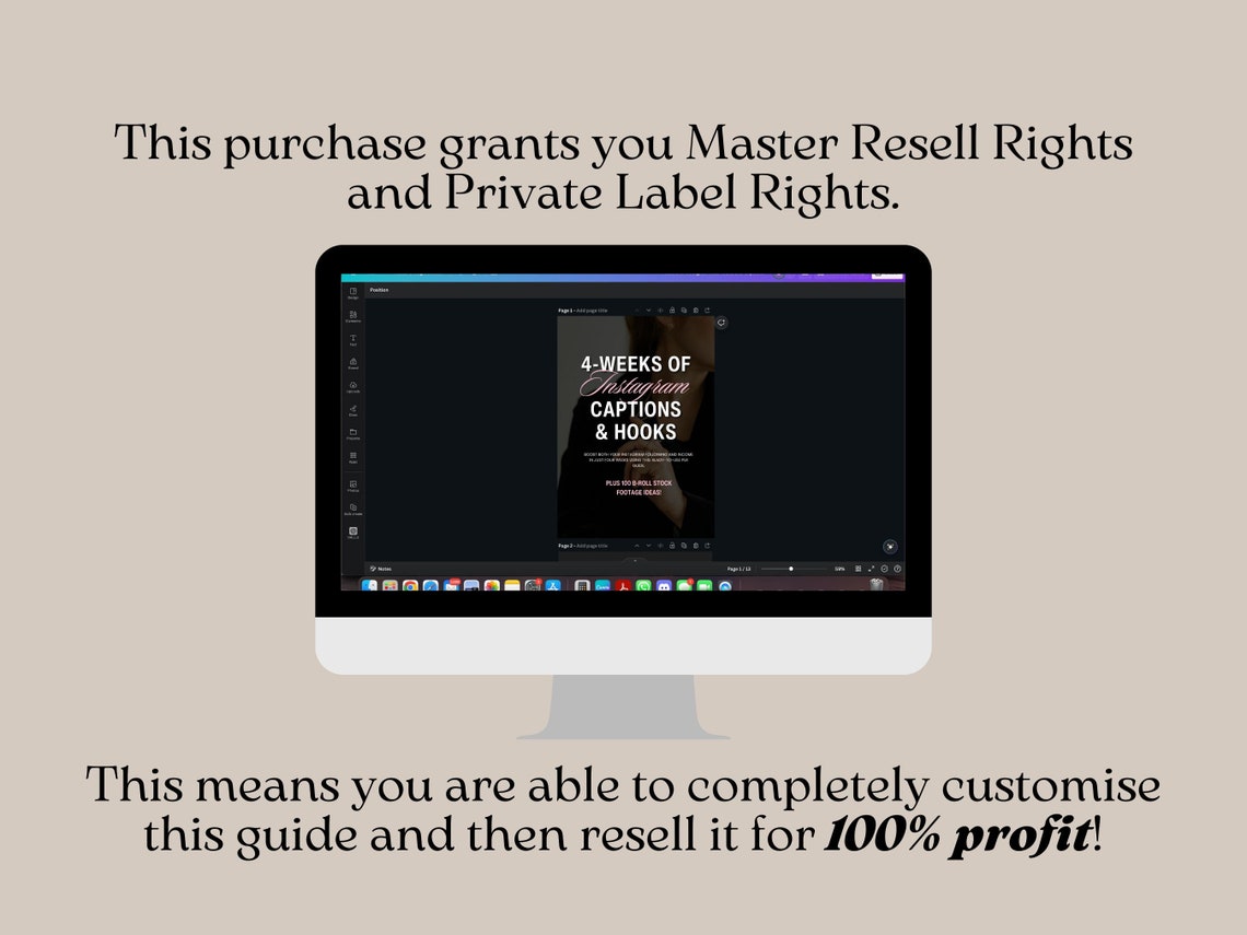 Instagram Reel Hooks & Captions Guide: PLR, MRR, Canva Template - Etsy