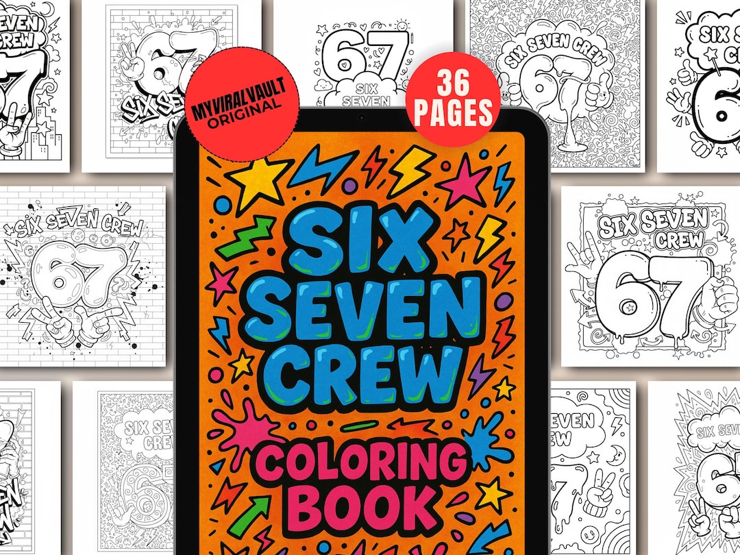 SIX SEVEN CREW Graffiti Coloring Book | 36 Printable Pages | A4 Line ...