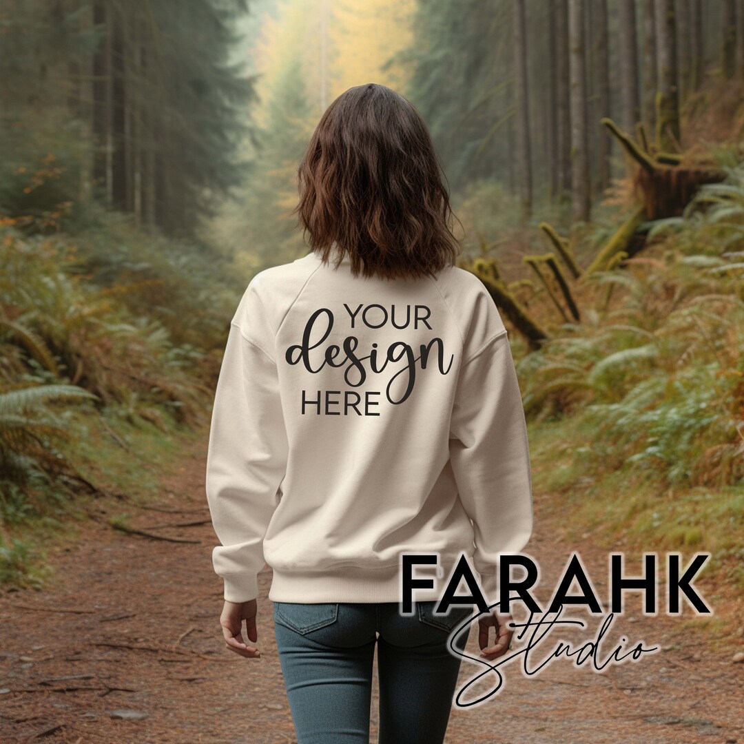 Gildan 18000 Sand Mockup Gildan Sand Sweatshirt Flat Lay Mockup Gildan ...