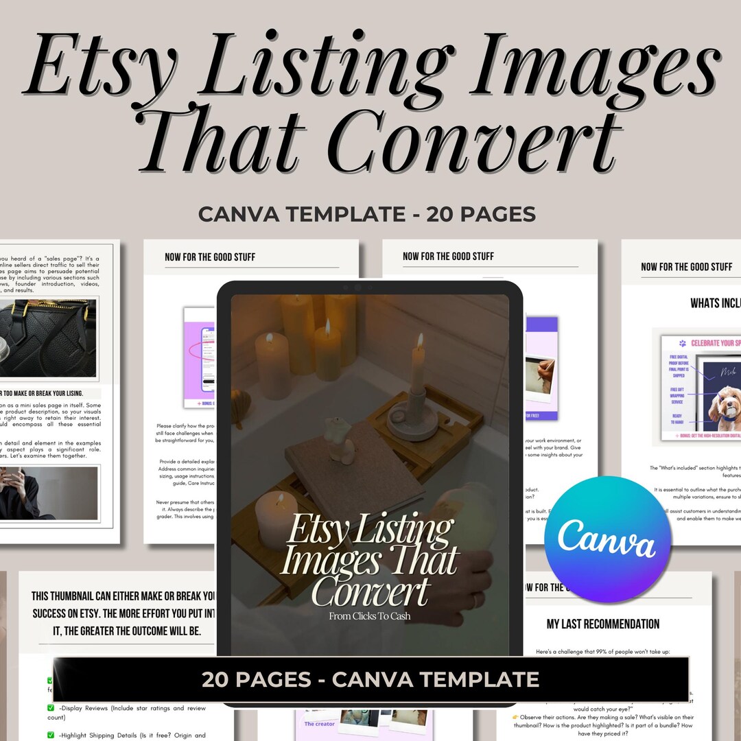 Etsy Listing Image Guide: Canva Template for Thumbnail Optimization (20 ...