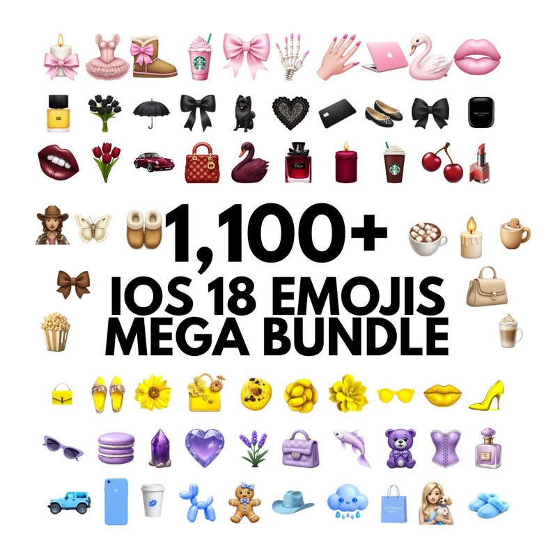 Ios 18 Aesthetic Emoji Sticker Pack Mega Bundle Emoji Pack Aesthetic ...