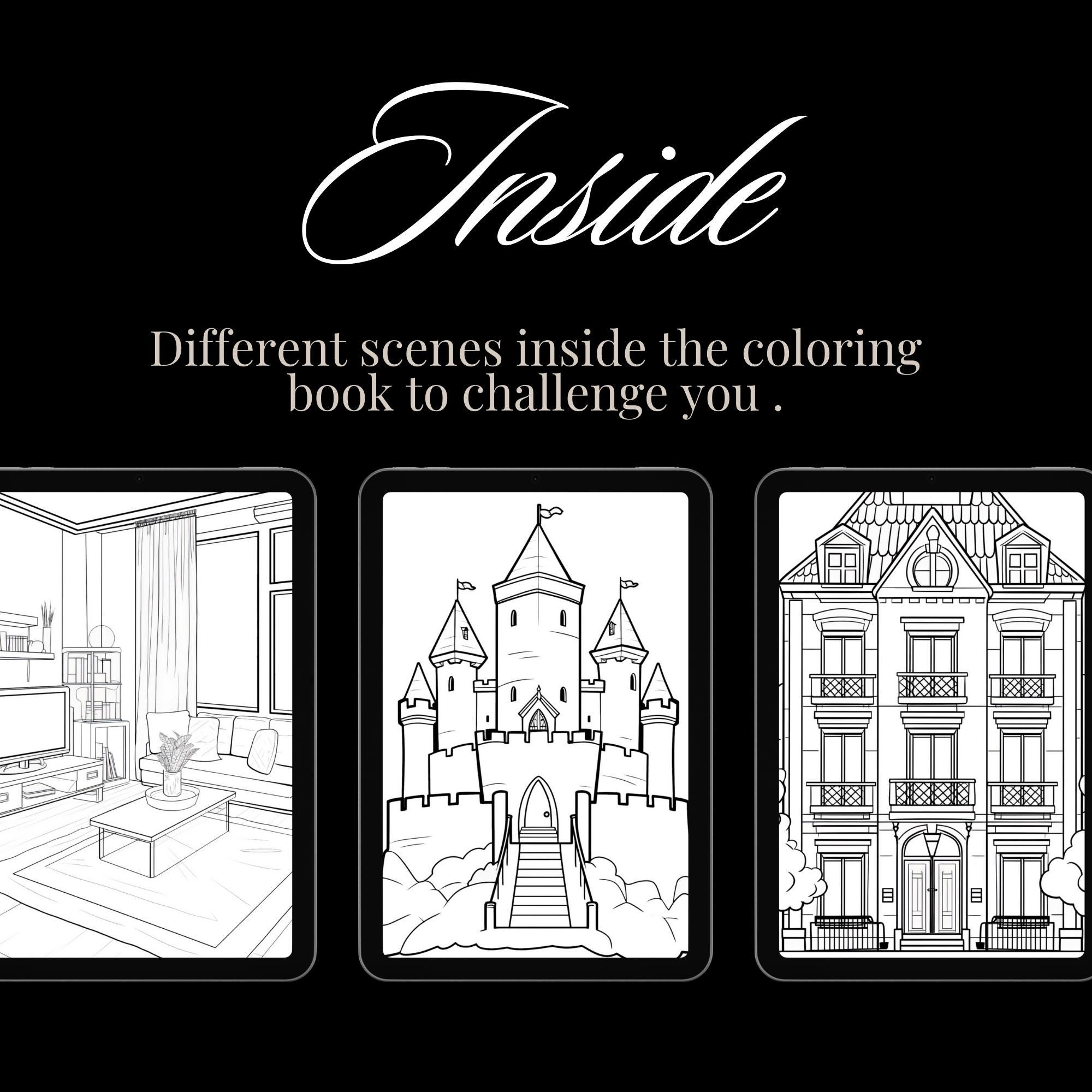 Real Estate Coloring Book: Home Designs for Adults & Kids (PDF) - Etsy