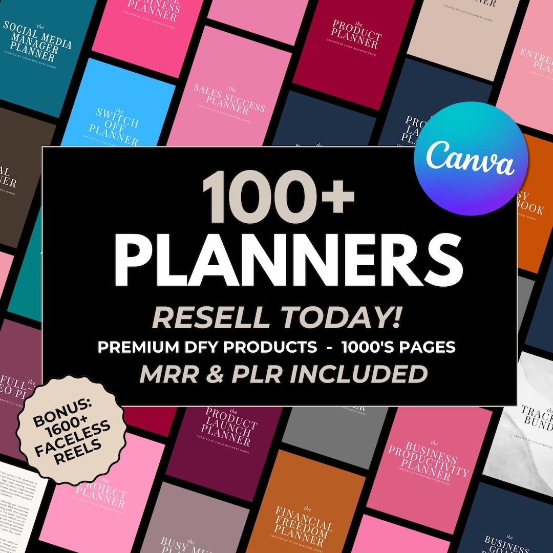 100+ Planners Bundle: MRR & PLR Resell Rights (digital Download) - Etsy